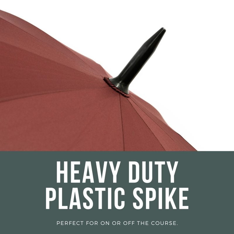 Windproof Maroon Golf Umbrella - "StormStar" 10 ribbed maroon umbrella