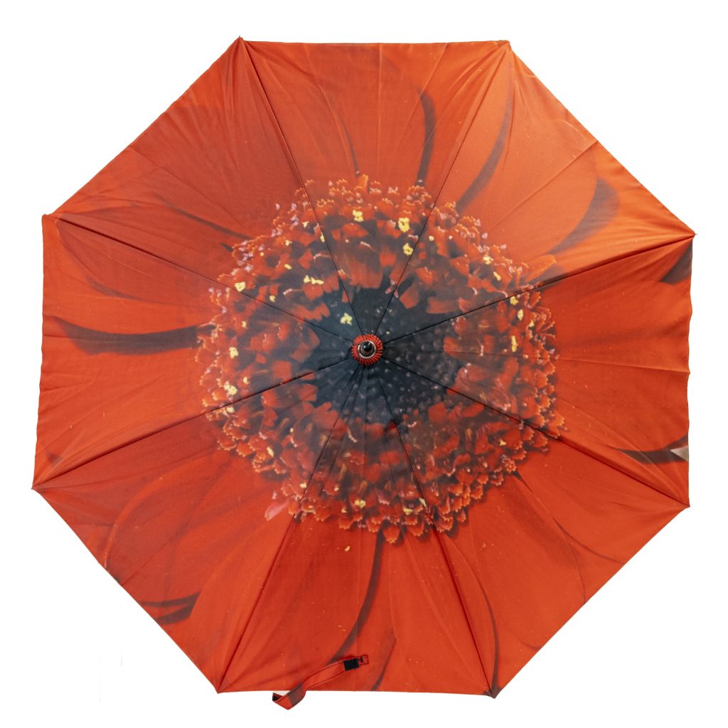 Red Flower Umbrella - Double Canopy / Auto-Open - Umbrella Heaven