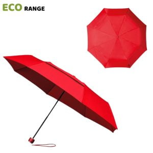 Red Compact Umbrella ECO - Vented Eco Friendly Umbrella