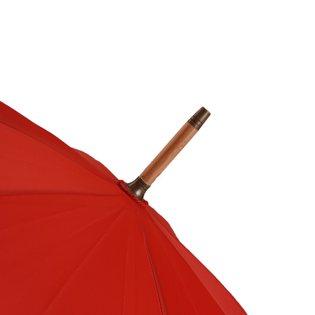 Red Eco Umbrella - ECO GENIUS - made from bamboo & recycled plastic