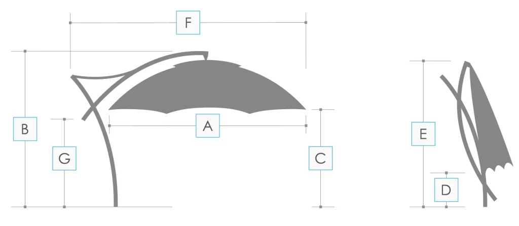 3.5m x 3.5m Commercial Cantilever Umbrella - unsurpassed!